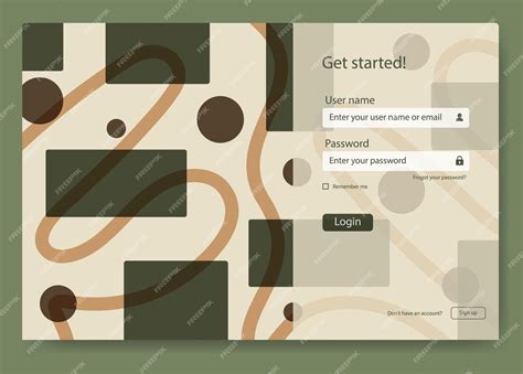 Premium Vector Login Screen Form And User Interface Template Vector