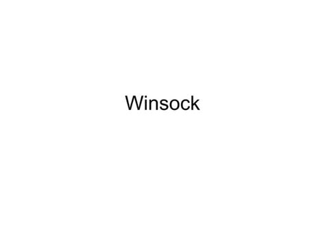Winsock Ppt