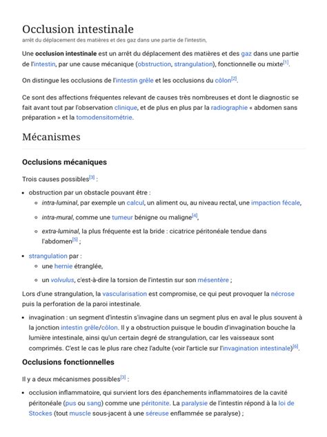 Occlusion Intestinale Wikipédia Pdf Maladies Et Troubles Développement Personnel