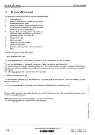 Liebherr D936 A7 04 Diesel Engine Service Repair Manual Pdf