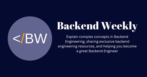 Backend Engineering Podcast Backend Weekly