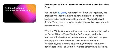 Resharper 支持 Vs Code 了 开发调优 Linux Do