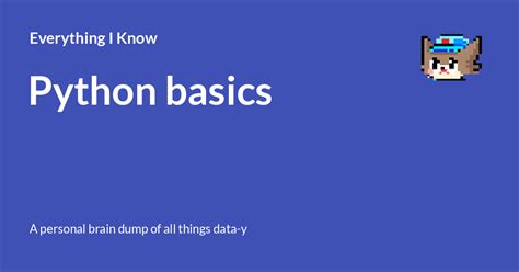 Python Basics Everything I Know