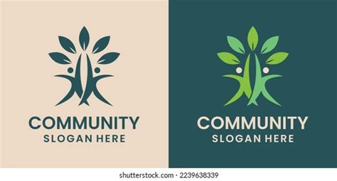 People Tree Charity Community Unity Leaf Stock Vector Royalty Free