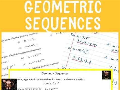 Geometric Sequences No Prep Lesson Teaching Resources