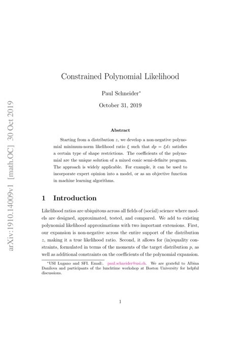Constrained Polynomial Likelihood Deepai