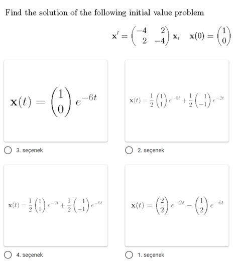 solved find the solution of the following initial value