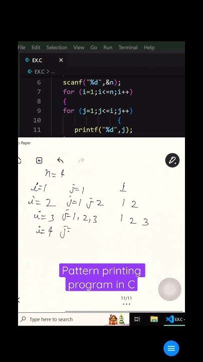 Pattern Printing Practice Question 4shorts Softwareengineer Softwaredeveloper Placement