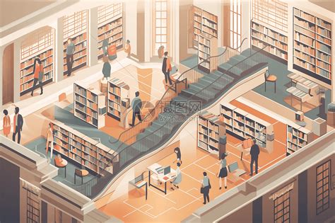 明亮大气的图书馆插画图片下载 正版图片600076099 摄图网