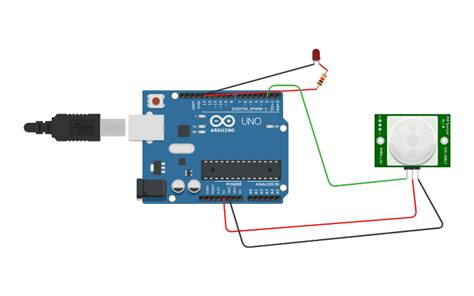 Circuit Design Turn On Light If Detect A Human Movement Using Pir Sensor Tinkercad