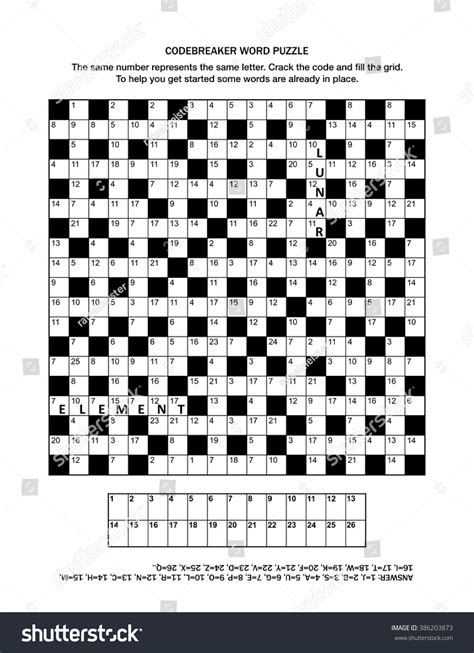 Puzzle Page Codebreaker Codeword Code Cracker Stock Vector Royalty