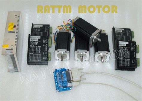 4 Axis Cnc Controller Kit 4pcs Nema23dual Shaftcnc Stepper Motor