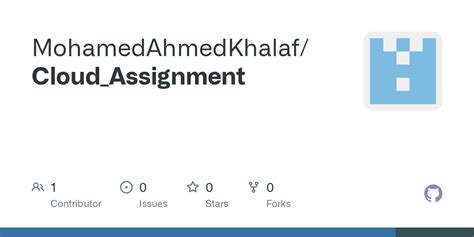 Github Mohamedahmedkhalafcloudassignment
