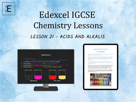 Edexcel Igcse Chemistry Lesson 21 Acids And Alkalis Teaching Resources