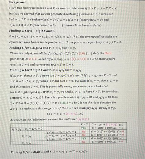 Solved Given Two Binary Numbers X And Y We Want To Chegg Com