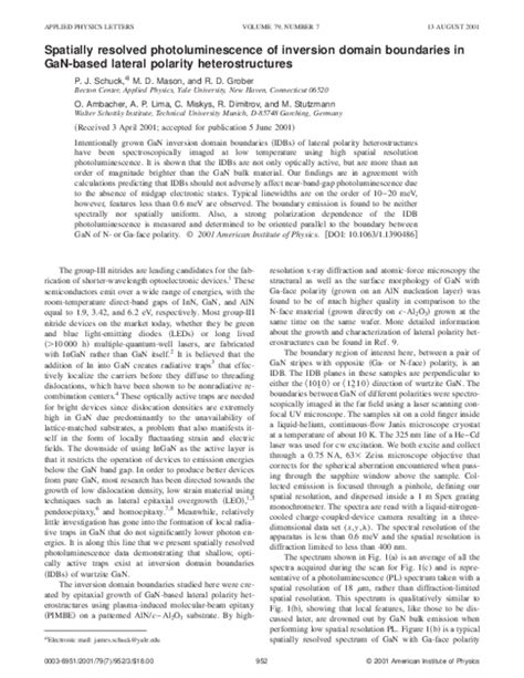 Pdf Spatially Resolved Photoluminescence Of Inversion Domain