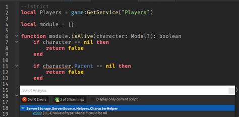 Why Is Luau Giving Me A Warning Here Scripting Support Developer