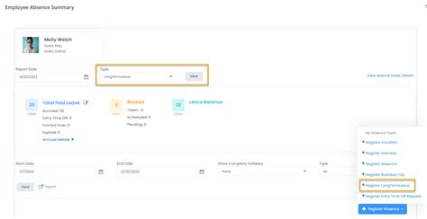 Custom Absence Types