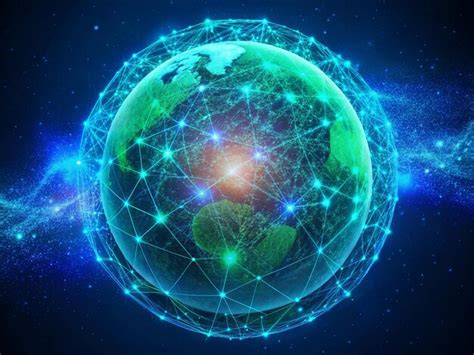 Globe With Network Connections Premium Ai Generated Vector
