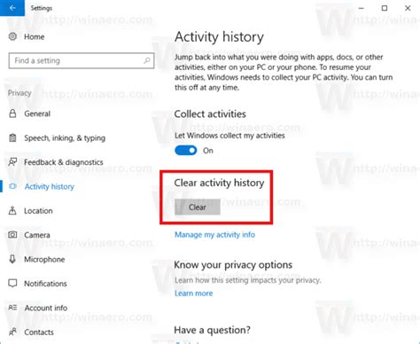 How To Clear Activity History In Windows 10