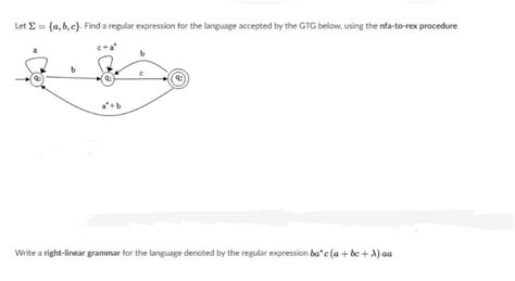 Solved Let Σ A B C Find A Regular Expression For The