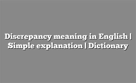 Discrepancy Meaning In English Simple Explanation Hindi Meaning Meaning In Hindi