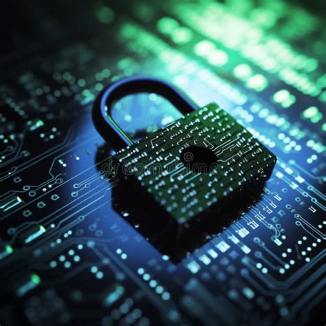 Detailed 3d Render Displays Lock Pattern Using Binary Code Pixels Stock Illustration