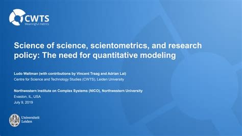 Science Of Science Scientometrics And Research Policy The Need For