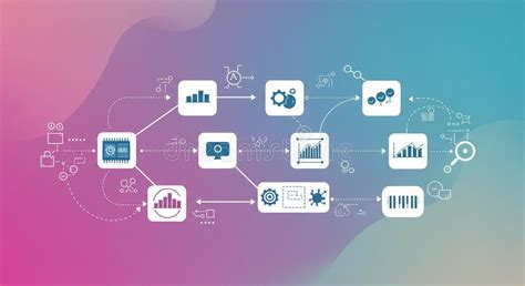 Flowchart Illustrating A Process With Interconnected Icons And Arrows Icons Include Stock