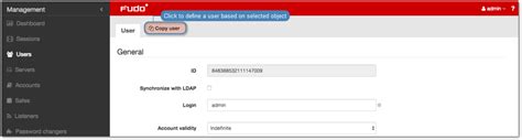 creating a user — fudo pam 5 0 system documentation