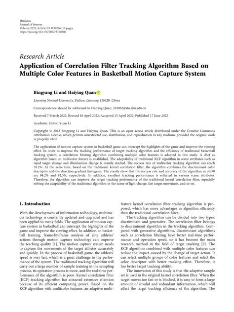 Pdf Application Of Correlation Filter Tracking Algorithm Based On