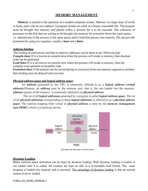 Unit4 Fragmentation 1 S5 Bcaosnotesmodule 4 Memory Management