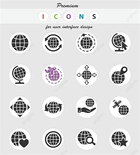 Globes Icon Set Continent Tourism Network Vector Continent Tourism Network Png And Vector
