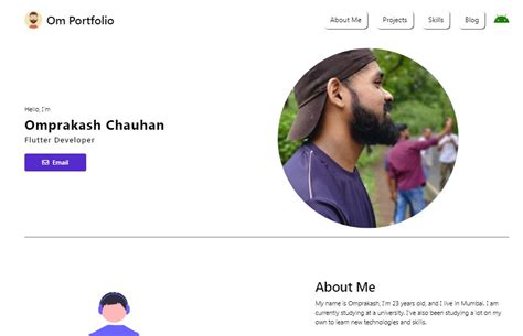 A Flutter Developer Portfolio Websiteapp