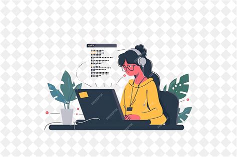 Minimalist Programmer With Characters Coding And Debugging S Png People