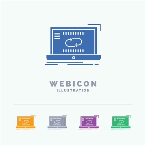 Communication Connection Link Sync Synchronization 5 Color Glyph Web Icon Template Isolated