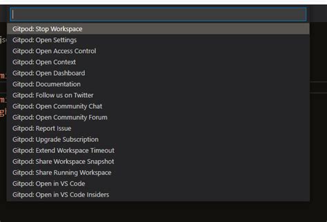 Gitpod Pallete Command To Terminate And Launch A New Workspace For