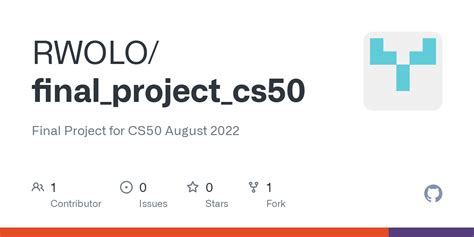 github rwolo final project cs50 final project for cs50 august 2022