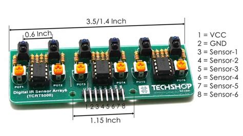 Digital Ir Sensor Array6a Tcrt5000 Industry Mart
