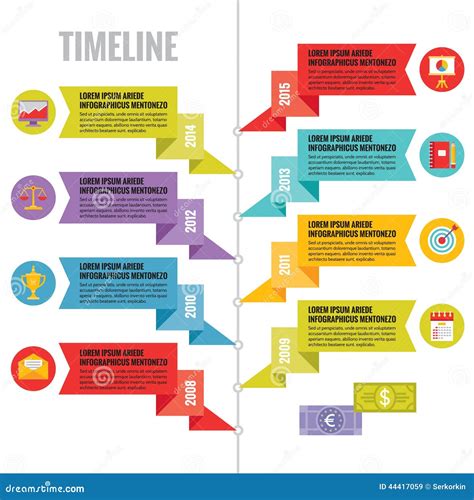 Infographic Vector Concept In Flat Design Style Timeline Template