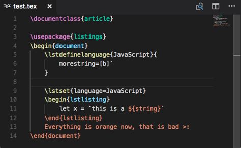 Syntax Highlighting Issue When Dealing With Listings · Issue 195 · James Yu Latex Workshop · Github