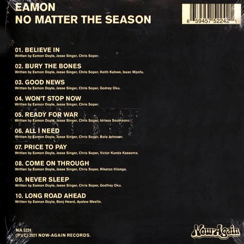 Eamon No Matter The Season Cd 2022 Us Original Hhv