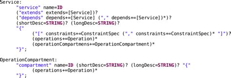 Service Syntax Rule In Xtext Language Download Scientific Diagram