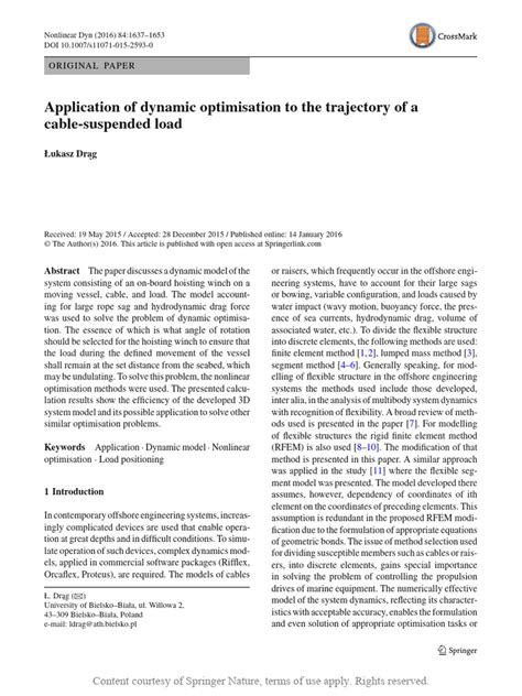 application of dynamic optimisation to the traject pdf bending