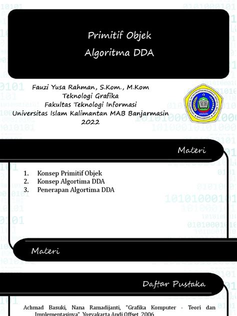 Tg 09 Primitif Objek Algoritma Dda Pdf