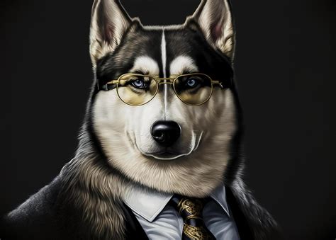 Dog With Glasses And Suit