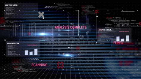 Animation Of Scanning Analysis Complete Text Over Charts And Processing Data On Black Interface