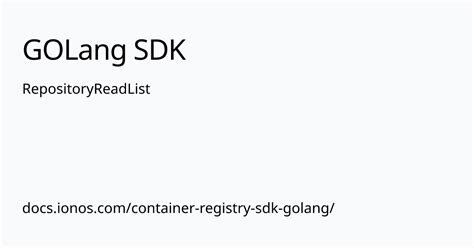 RepositoryReadList GOLang SDK