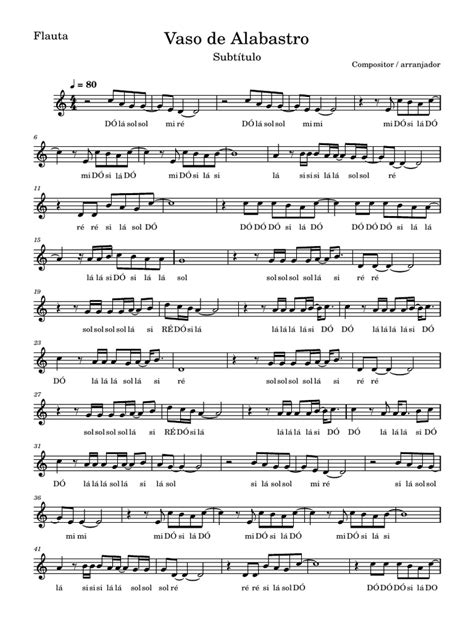 Vaso De Alabastro Escala Diferente Flauta Pdf Notação Musical