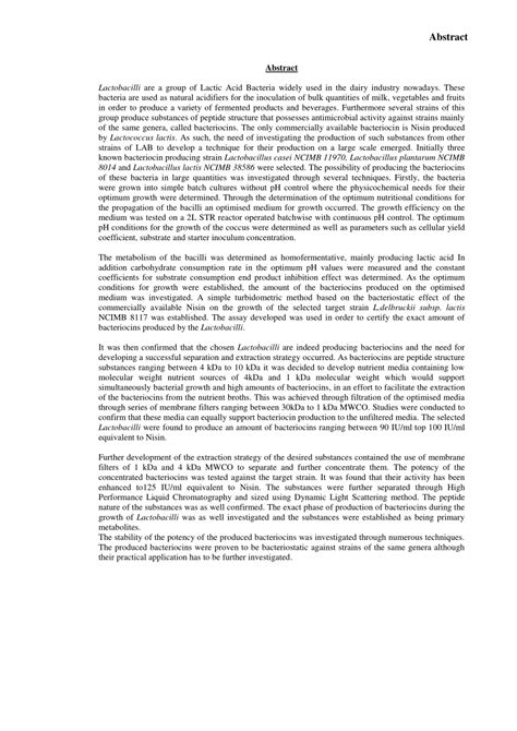 Pdf The Production Of Bacteriocins From Lactic Acid Bacteria